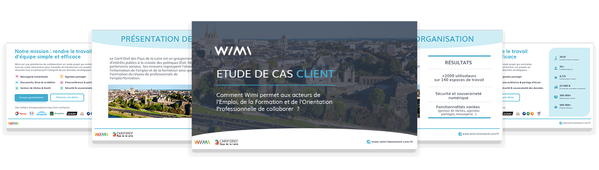 Comment le Carif-Oref des Pays de la Loire s'organise avec Wimi